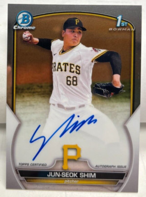 Jun-Seok Shim 2023 Bowman Chrome Prospect Autograph Auto - PITTSBURGH ...