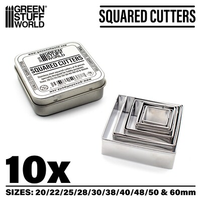 Squared Cutters for Bases - Stainless Steel Cutting Tools Miniatures ...