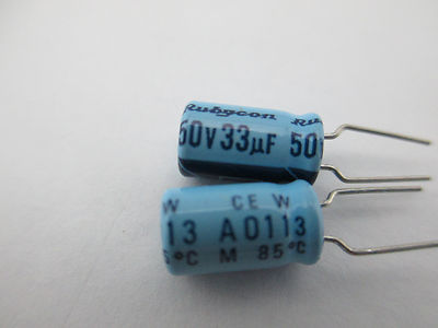 50pcs RUBYCON TWSS(CEW) 33uF 50V 33mfd 6.3X11mm electrolytic Capacitor ...
