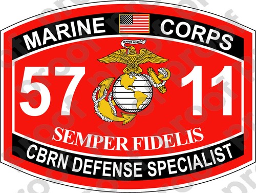 STICKER USMC MOS 5711 CBRN DEFENSE SPECIALIST ooo USMC Lisc No 20187 | eBay
