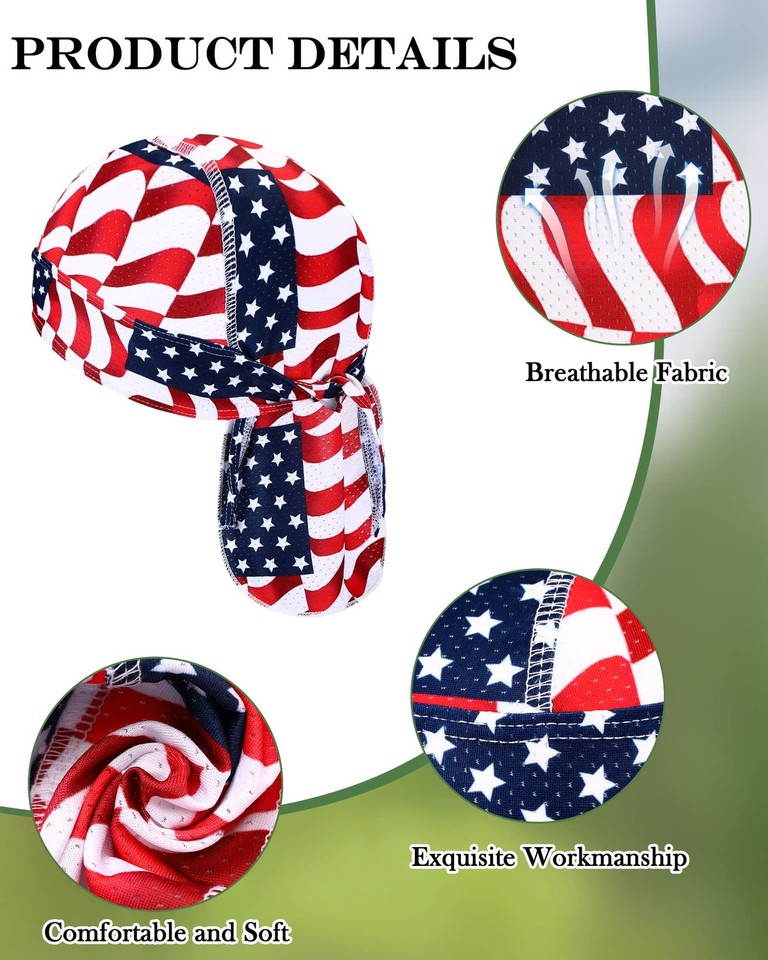 8 Pack Do Rag Skull Caps for Men Sweat Wicking Doo Rags Cooling Helmet ...