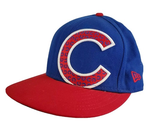 Chicago Cubs "Big C" New Era 59 Fifty Fitted Hat Cap 7 3/8 Red Blue ...