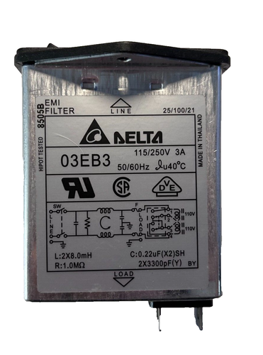 Delta Electronics - 03EB3 115/250V 3A - Power Entry Connector ...