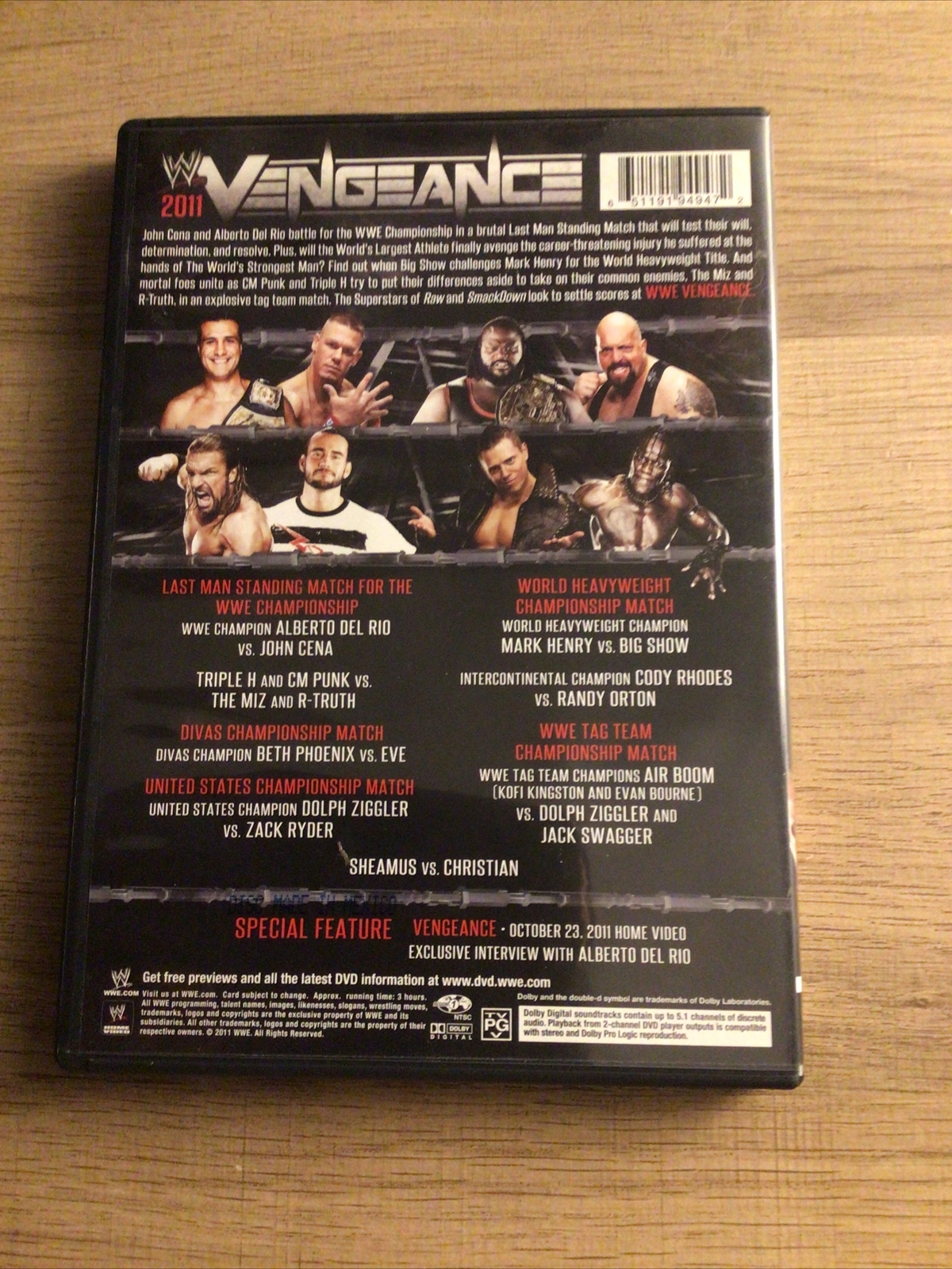 Wwe Vengeance 2011 Dvd