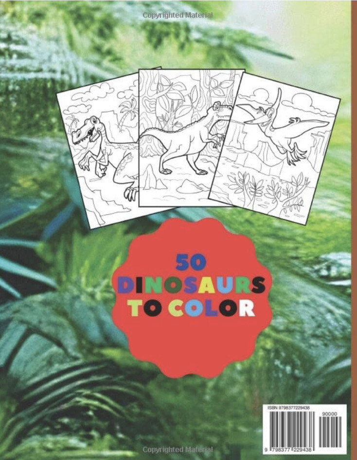 Dinosaur Aventure A Coloring Book For Kids Ages 4 to 8, Aventure and ...