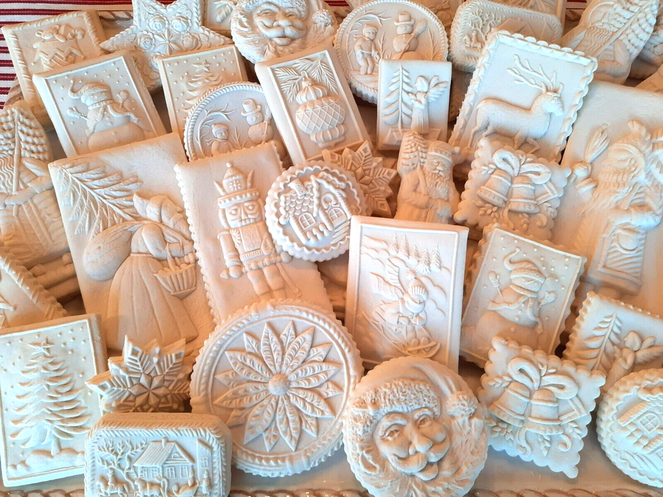 WOODEN GERMAN Springerle Speculaas Butter Cookie Stamp Press Mold 6 ...