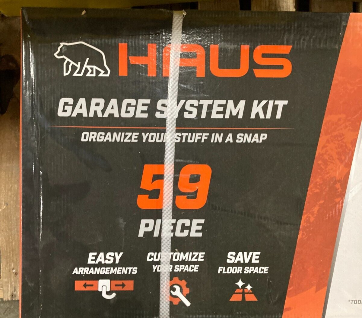 Haus Garage Organization Kit, 59 Piece Quick Release Snap Rail System ...