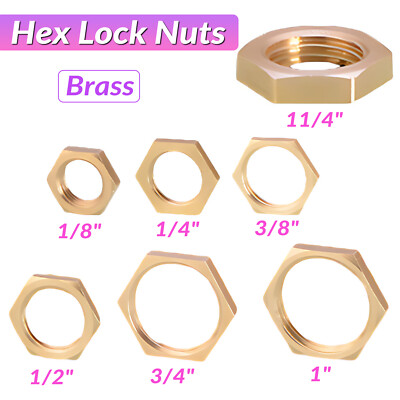 BSP Brass Hex Lock Nut 1/8" 1/4" 3/8" 1/2" 3/4" 1" Pipe Fitting Hex ...