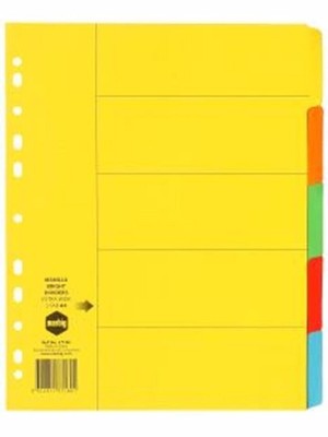 10 x Marbig A4 5 Tab Bright Manilla Dividers EXTRA WIDE 37180F | eBay ...