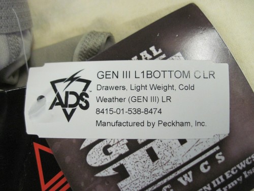 Drawers, Light Weight, Cold Weather (GEN III) Size: LR 8415-01-538-8474 ...