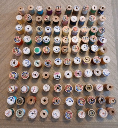 Lot Of 100 Vintage Wooden Thread Spools J&P Coats & Clark Talon Star | eBay