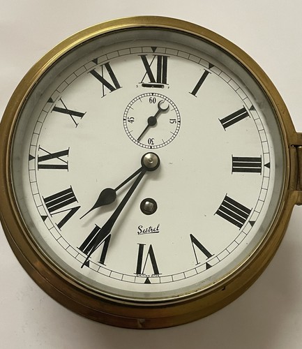 Antique Brass Sestrel Ships Clock Superb Fully Working 7 Inch Diameter ...