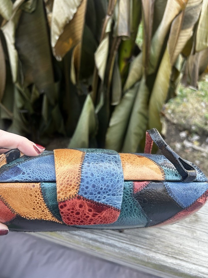 Vtg Genuine Frog skin Made In Philippines Patchwork Hard Shell Purse ...