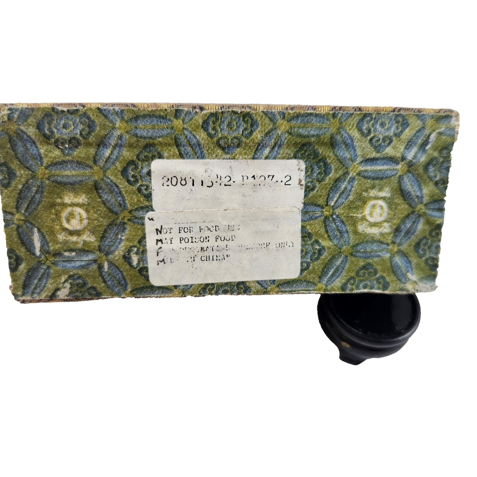 Chinese Vase Original Box Wood Stand 4" tall miniture | eBay