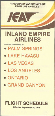 Inland Empire Airlines system timetable 9/26/79 [6113] Buy 4+ save 25% ...