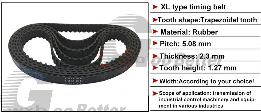 XL type Timing Belts Perimeter= 404" ~ 1180" Width=12.7 mm Rubber ...
