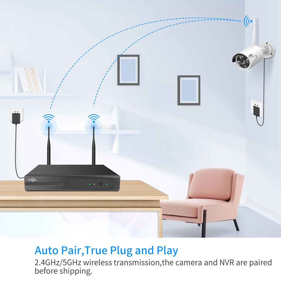 Hiseeu WiFi Network Video Recorder H.265 16CH NVR Wireless Surveillance ...
