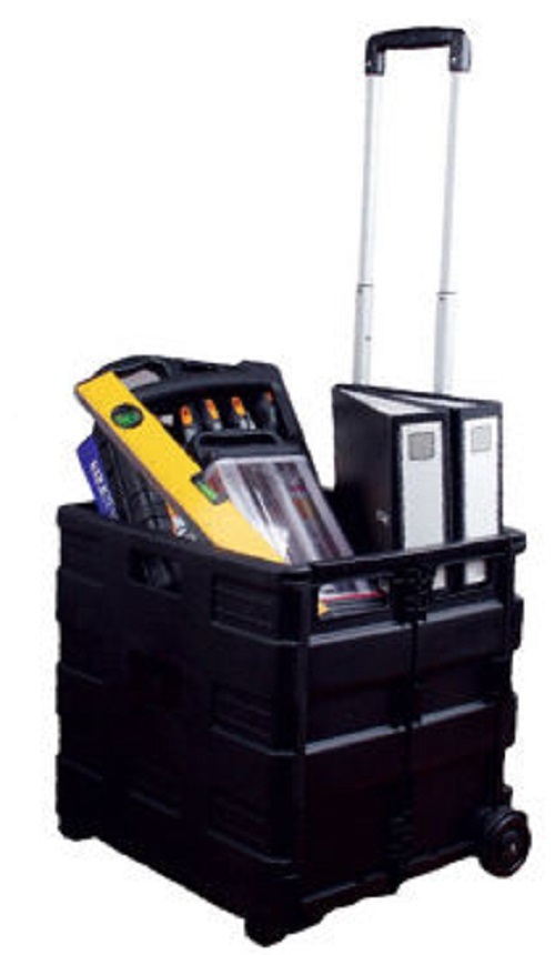 25KG Black Folding Boot Cart Shopping | Grelly UK