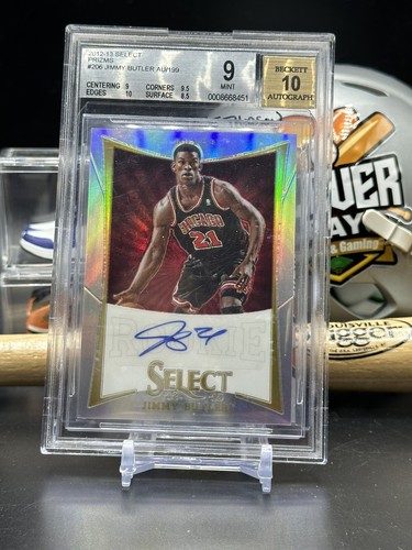 Jimmy Butler Rookie Auto /199 2012-13 Select Silver Prizms #206 BGS 9 ...