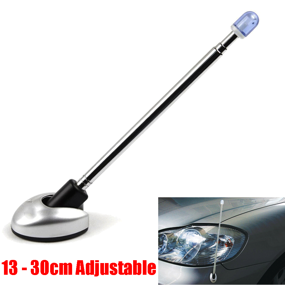 1x Aluminum Car Safety Bumper Corner Pole Antenna Adjustable Angle For Small SUV