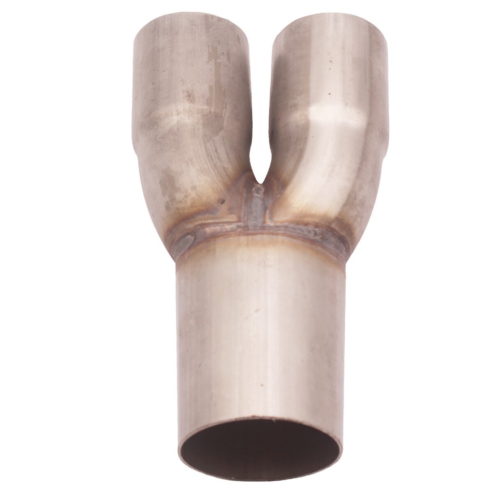 2-1 Stainless SS Exhaust Merge Collector Dual 2" ID Inlet Single 2.5 ...