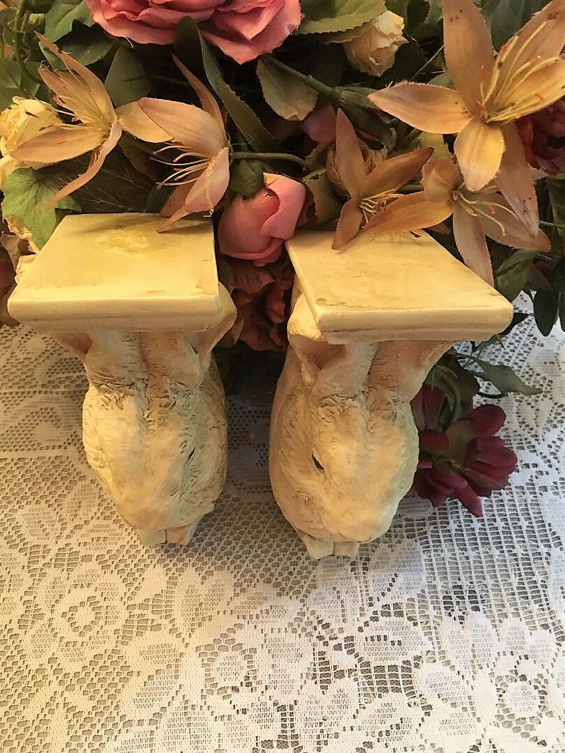 Set of Two Vintage Bunny The Stone Bunny1995 Wall Shelves Signed By ...