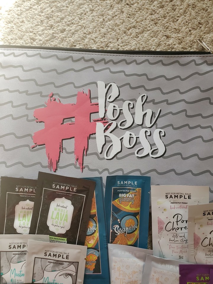 PERFECTLY POSH posh boss Cosmetic/money Bag With 20 SAMPLES Zipper ...