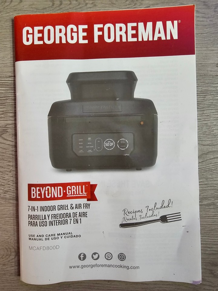 George Foreman Beyond Grill 7in1 Electric Indoor Grill and 6 Qt Air ...