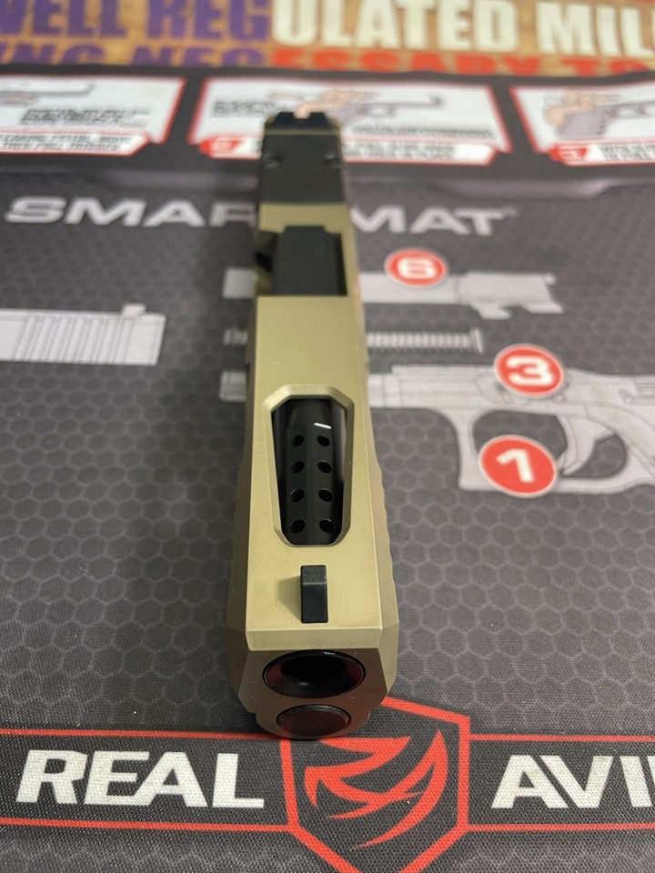 Glock 17 Complete Assembled Slide Ported Barrel RMR Gen 5 USA Made FDE ...