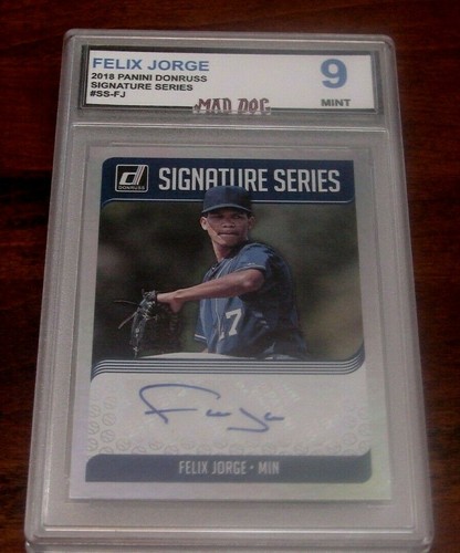 FELIX JORGE Rookie AUTO****2018 Panini DONRUSS--SERIES---MINT 9***TWINS ...