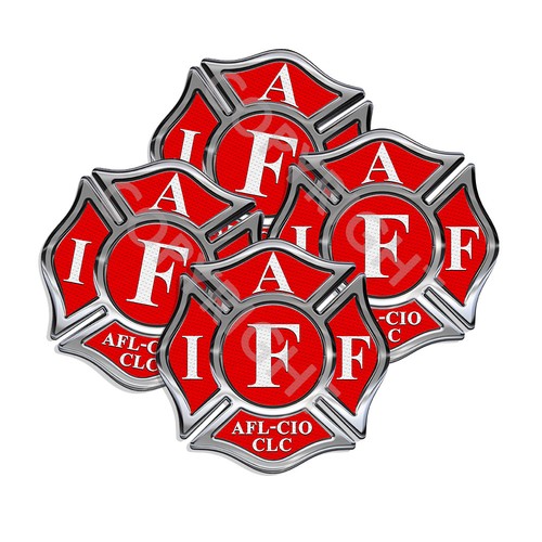 IAFF Stickers 2inch Decals 4 pack Firefighter Intl Maltese Cross Red ...