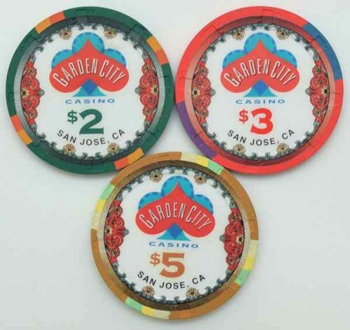 Garden City Casino Chip Sample Set - San Jose, California -3 Chip Lot ...
