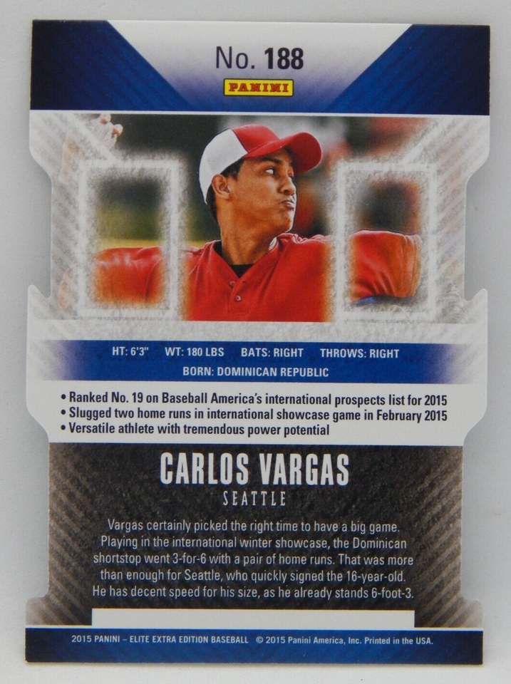 2015 Elite Extra Edition Baseball Red Die Cut /200 Aspirations - CARLOS VARGAS | eBay