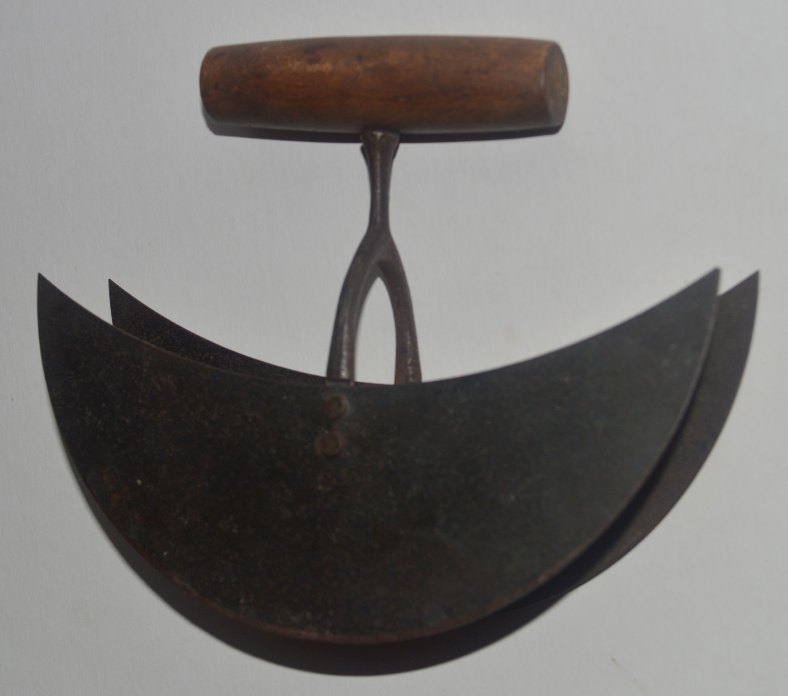 KITCHEN FOOD CHOPPER Double Bladed w Wood Handle Vintage Rare! | eBay