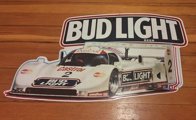1991 Jaguar Bud Light Racing Car Team Davy Jones Poster OG 35x19 Metal ...