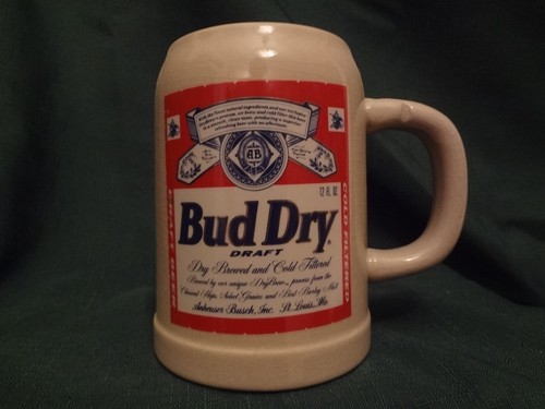 CS156 – 1991 BUD DRY DRAFT LABEL STEIN | eBay