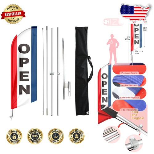 11ft Eye-Catching Feather Flag with Pole Kit & Ground Stake for ...