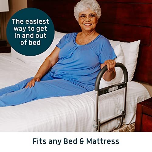 Lunderg Bed Rails for Elderly Adults Safety - with Motion Light & Non ...