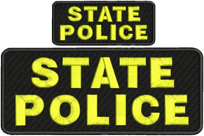 state police embroidery patches 4 X 10" and 2x5hook on back | eBay