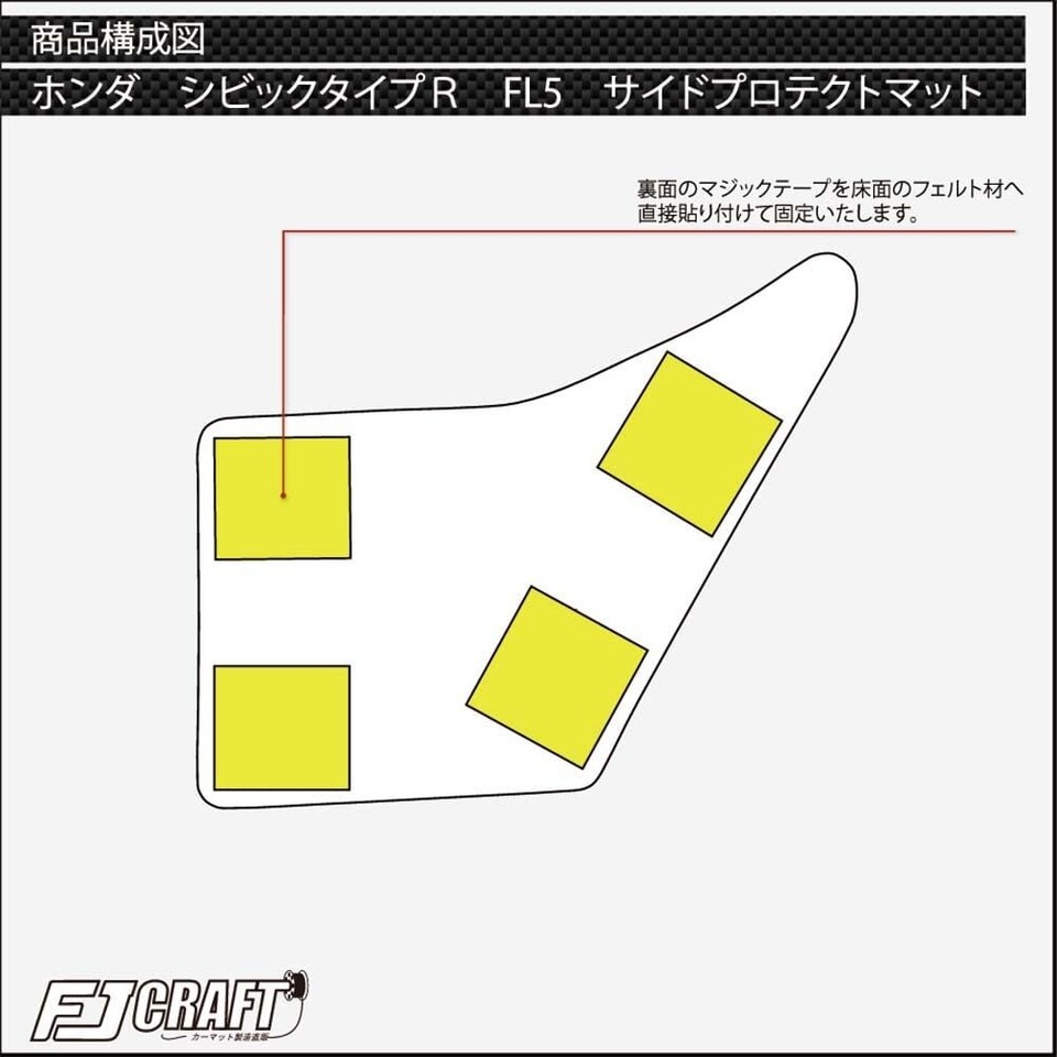 FJCRAFT for Honda Civic Type R FL5 Side Protection Mat Driver's Seat ...