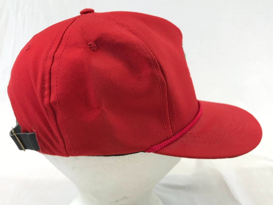 Meadowbrook CC Trucker Hat Buckleback Cap Leather Strap Red Cali Fame ...