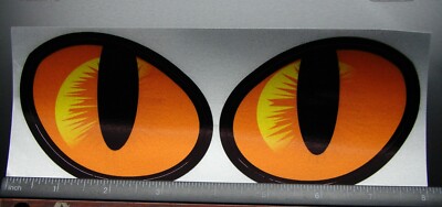 CAT EYES VINYL CAR STICKER DECAL EMBLEM REFLECTIVE COLORS U.S. SELLER ...