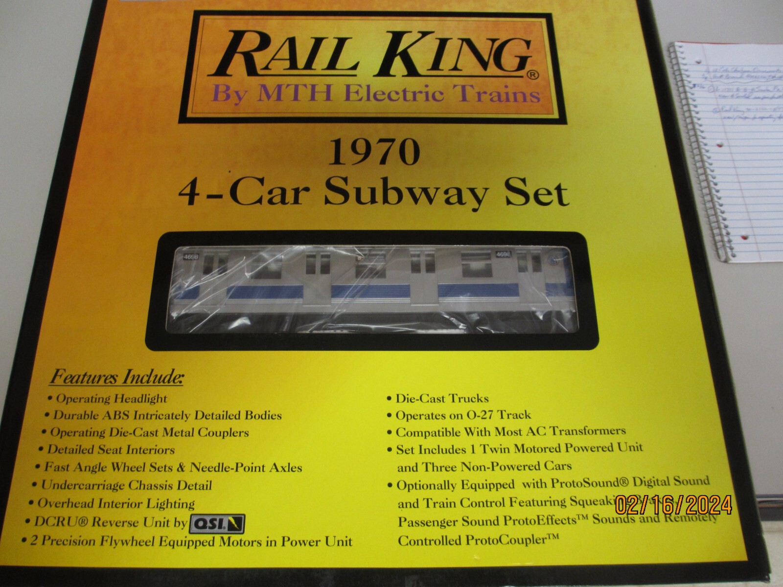 Rail King 30-2122-1 NY 1970 Transit 4 Car Subway Set w/Proto Sounds New ...