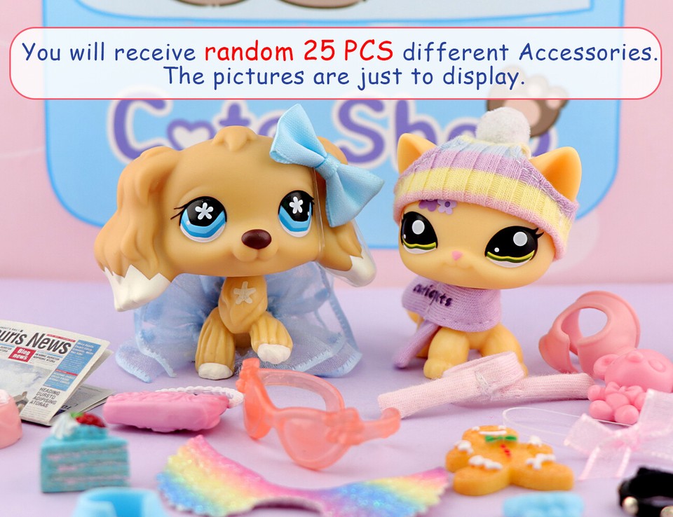 Pet Shop lps Accessories Clothes Bow Skirt 25pcs Random fit Cat and Dog ...