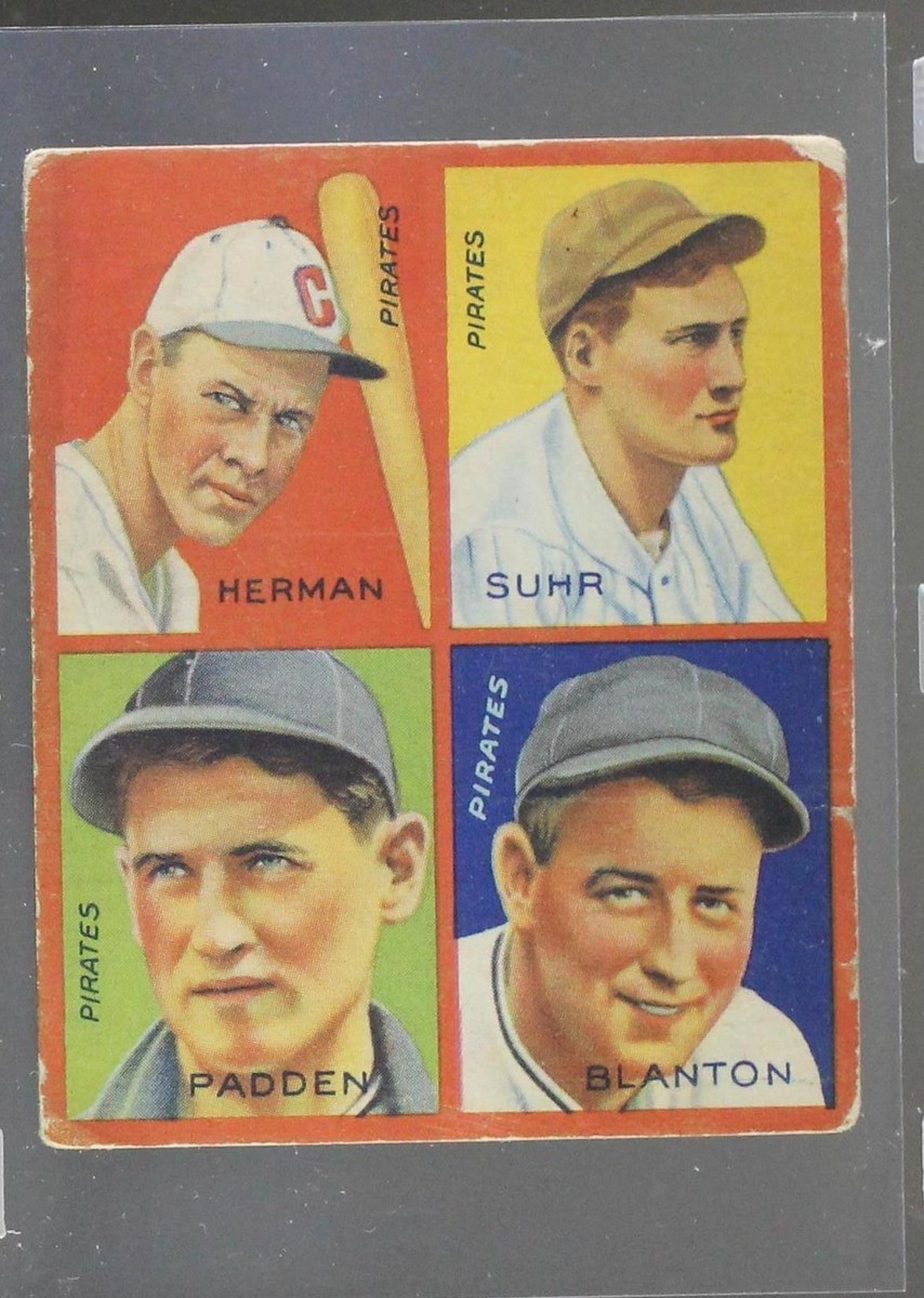 1935 Goudey 4-in-1 - R321 #8K Gus Suhr, Tom Padden, Cy Blanton, Babe ...