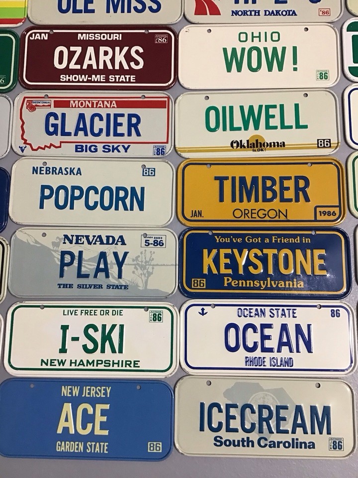 Wheaties Cereal Mini License Plates COMPLETE SET 1986 General Mills Lot ...