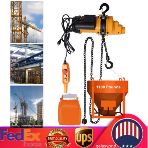 1/2 Ton Electric Chain Hoist Winch with 13ft G80 Chain 110V Remote ...