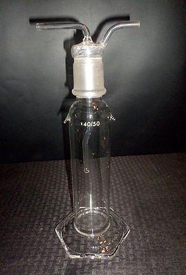 PYREX Glass 500mL Tall Form Dreschel Gas Washing Bottle, 40/50 Joint ...