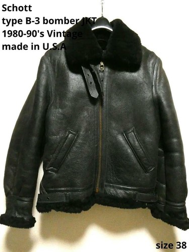 Schott Type B-3 Flight Mouton Leather Jacket Size 38 Made in USA | eBay