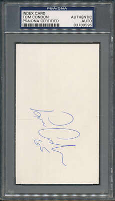 Tom Condon Index Card PSA/DNA Certified Authentic Auto Autograph Signed ...